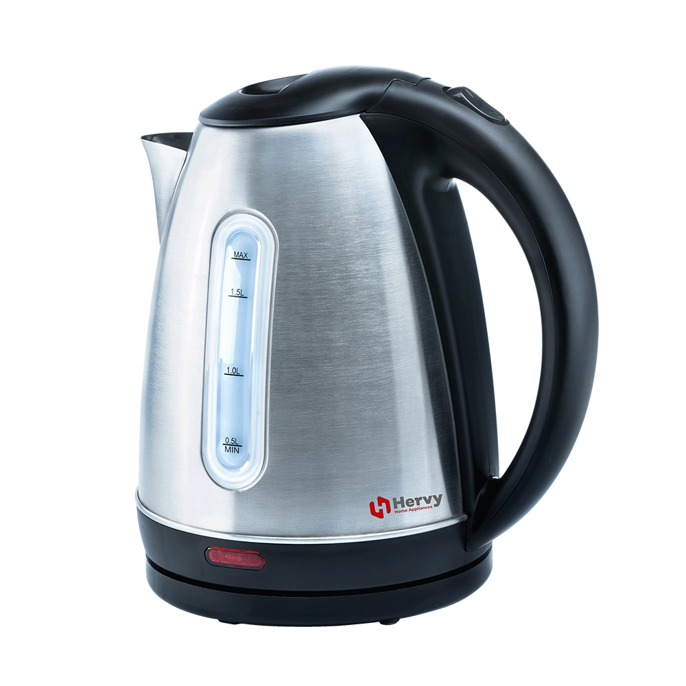 Hervy Atica Kettle 1.7L, 2000W, 360° Rotatable Base, Stainless Steel ...